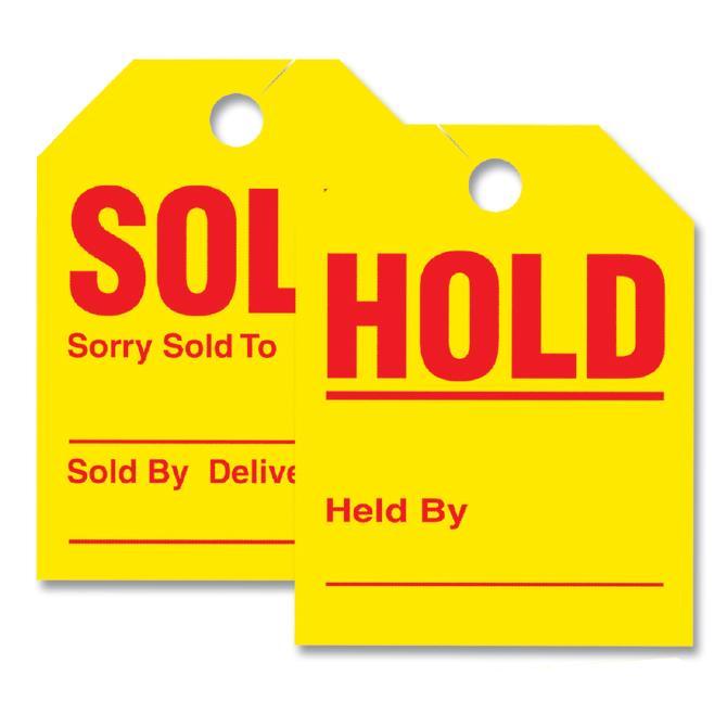 Sold/Hold Tags (Mirror Hang Tags) – The Dealership Store
