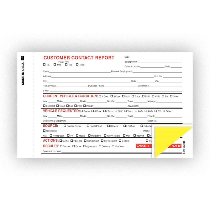 Contact Report Form – The Dealership Store