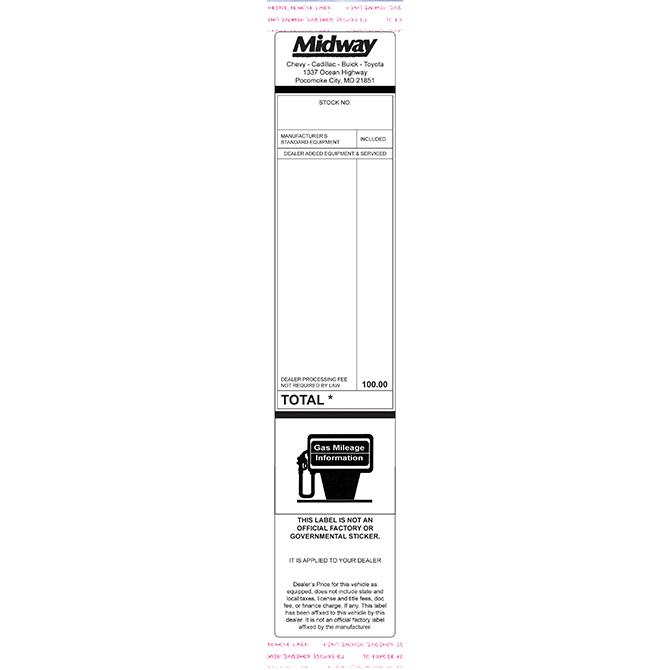 Custom Addendum Stickers (Tape Adhesive) – The Dealership Store